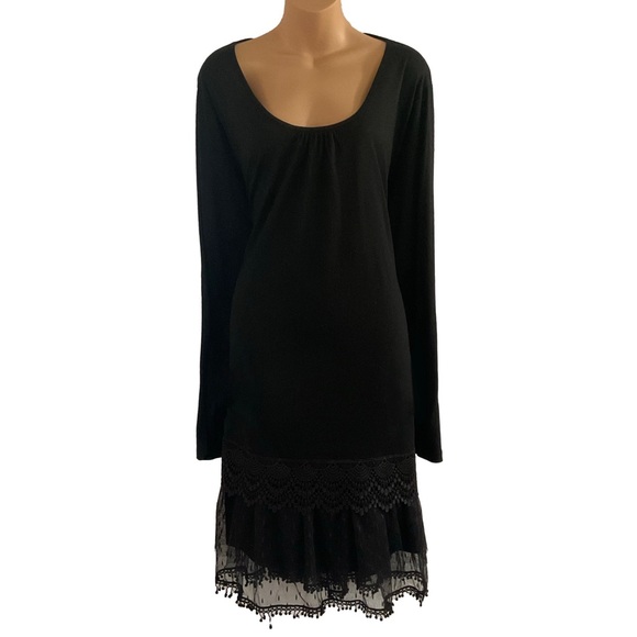 Ryu | Dresses | Ryu Gorgeous Long Sleeve Lace Trim Slip Dressextender ...